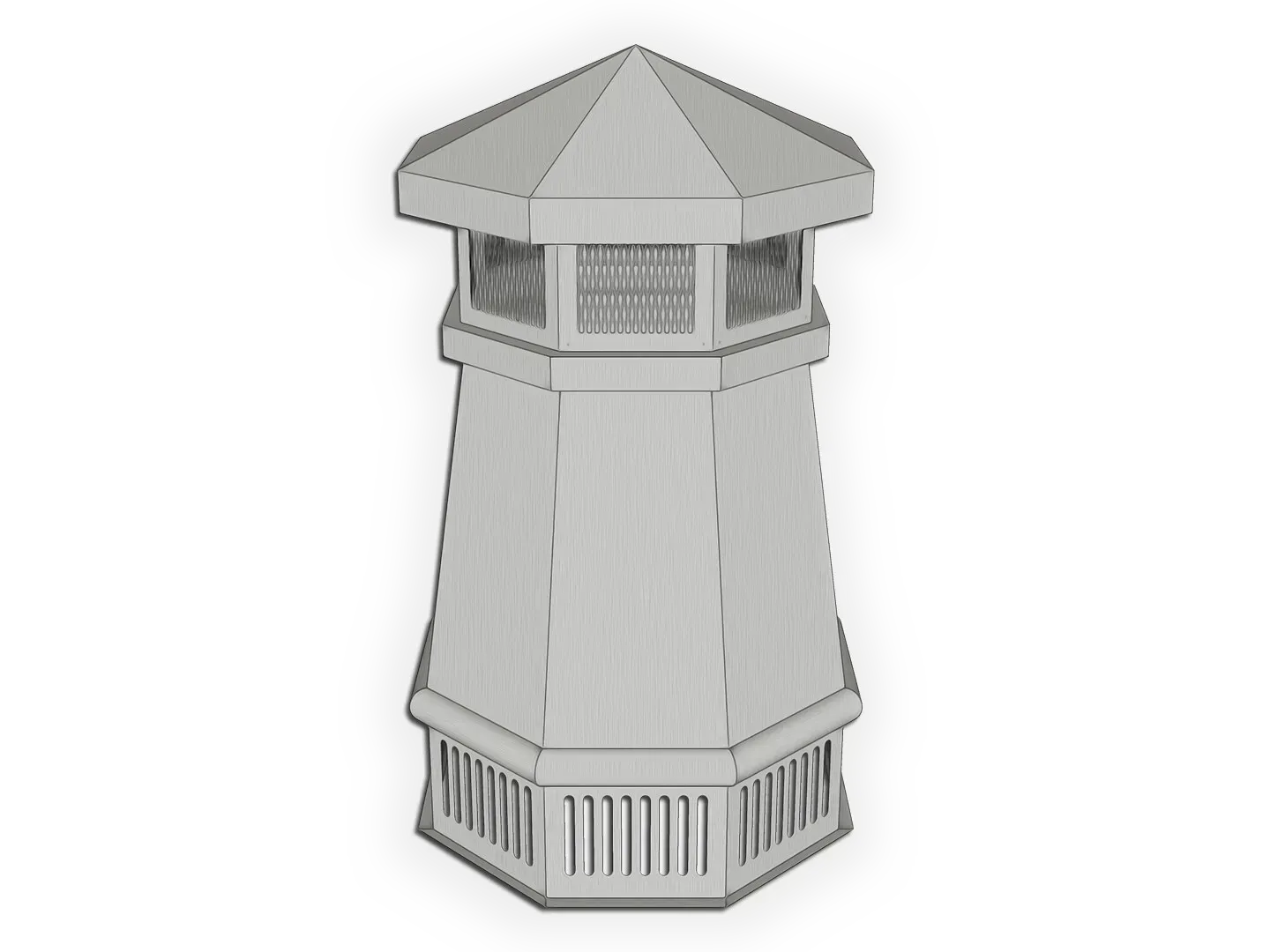 Lighthouse 8 Sided Chimney Pot - Copper, Aluminum, Steel